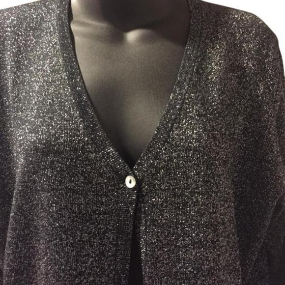Grace | Sweaters | Grace Silver Metallic Cardigan Xl | Poshmark